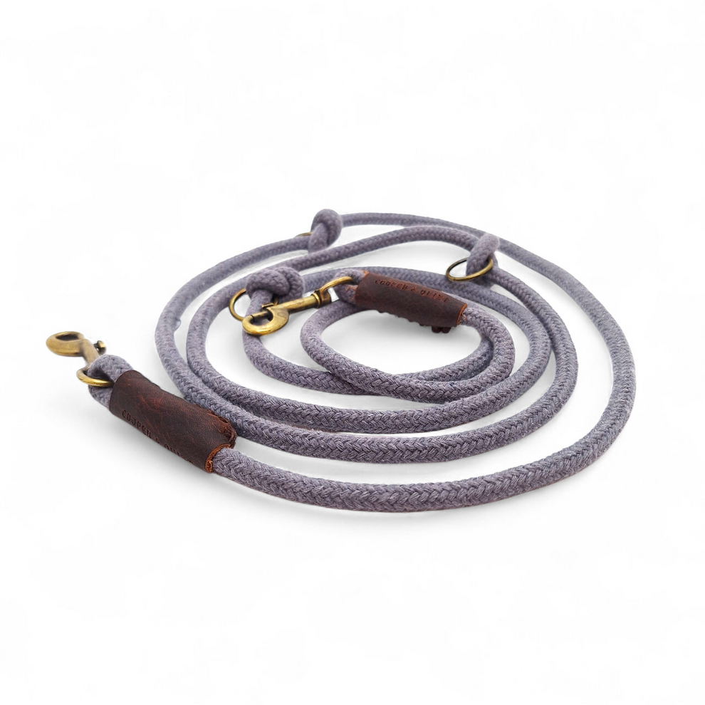 Just Cotton Adjustable Dog Leash | Rope | Grey – Cooper & Quint